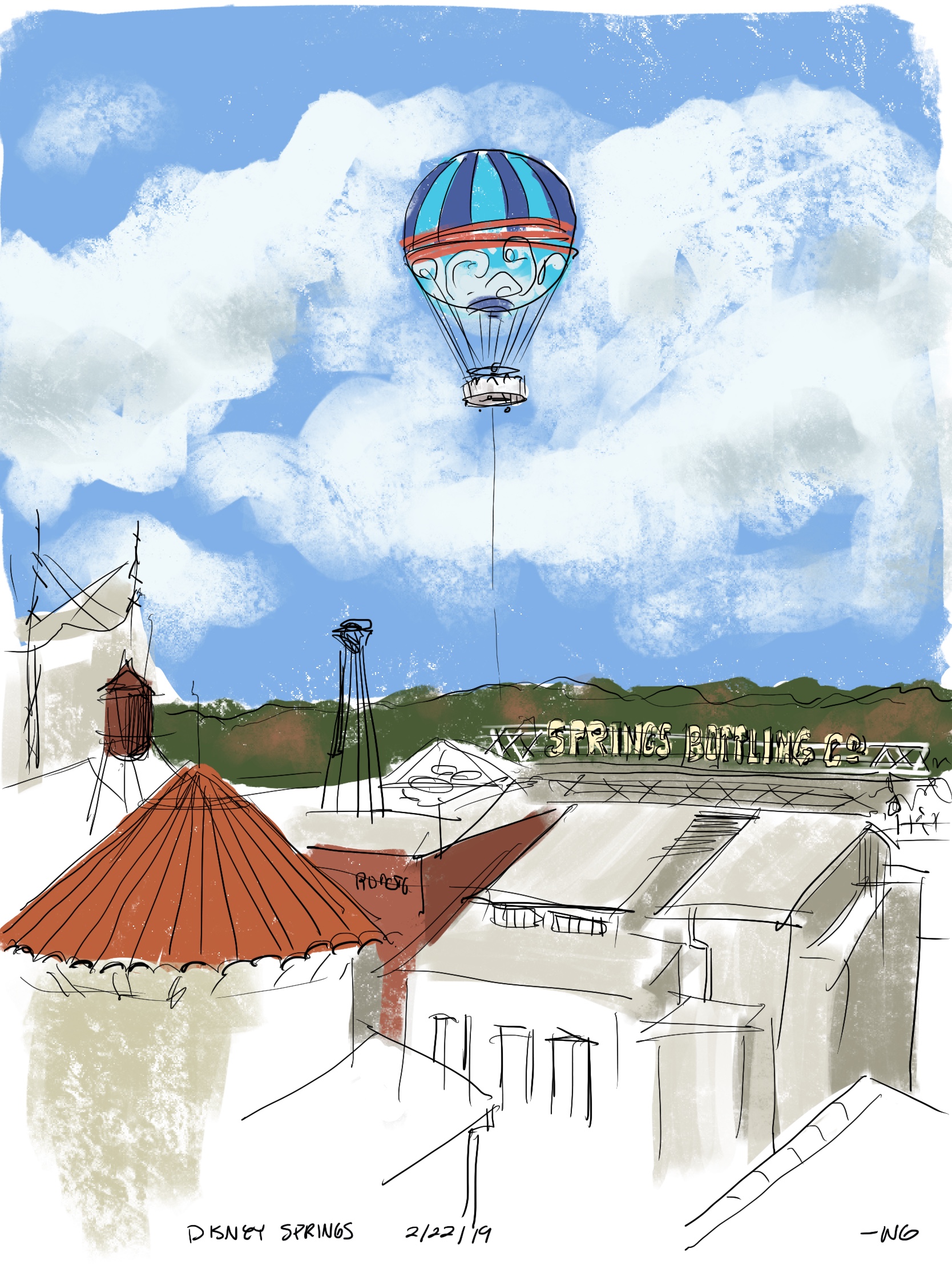 Disney Springs sketch | The Art of Will Gay